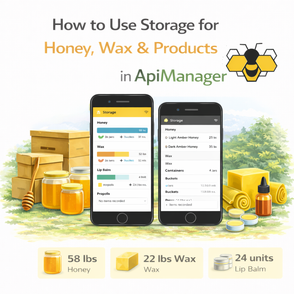How to Use Storage for Honey, Wax & Products in ApiManager - ApiManager